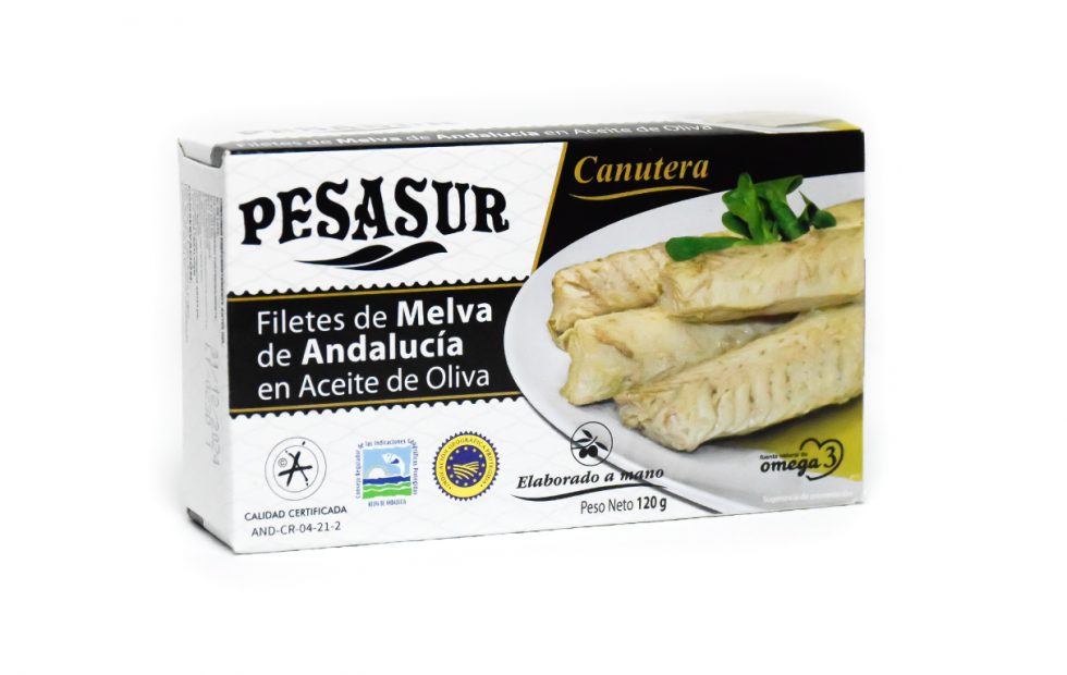FILETES DE MELVA CANUTERA EN ACEITE DE OLIVA 120G | Pesasur
